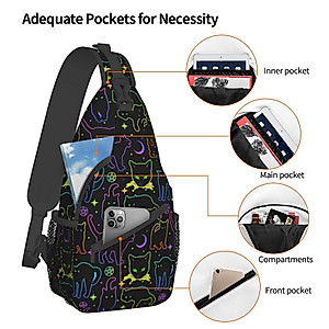 Fylybois Cat Sling Bag For Travel Chest Backpack For Women Casual Daypack For Running Hiking Cycling Gifts