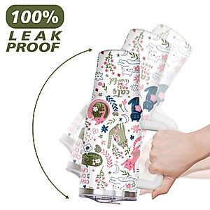 30 oz Cat Tumbler with Handle and Straw, Cute Cartoon Stainless Steel Vacuum Insulated Travel Coffee Mug Cup Water Bottle, Cat Stuff Accessories Decor, Cat Lover Gifts for Women Girls