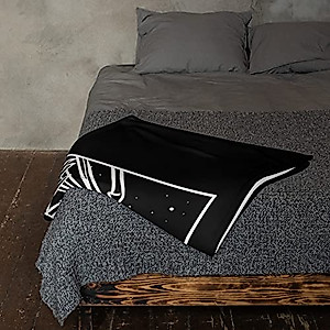 The Lovers Tarot Card Throw Blanket - Grim Reaper Gothic Couple Valentines Day Halloween Home Decor (Black & White) (60" x 50")