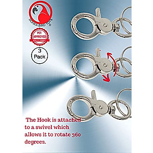 1321 Pack 3 Key, Claw, Feeding, Door, Cage, Lock, Chain, Ring, Bonka Bird Toys, Craft, Clip, Parrot, Hanging, Dog, cat, Parrot, Conure, Accessory, Part
