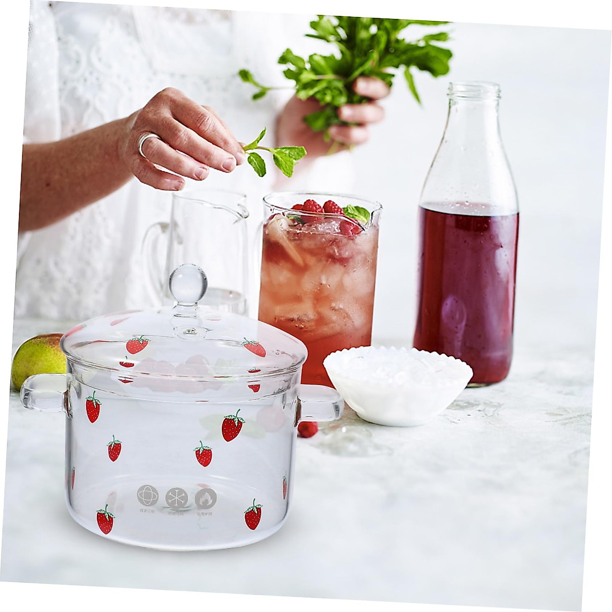 PRETYZOOM Soup Pot Stew Pots with Lids Sauce Pot with Lid Simmer Pot Sauce Pan with Lid Stew Pot - Stockpot with Lid Clear Pans with Lids Saucepan with Lid Stove Glass Household