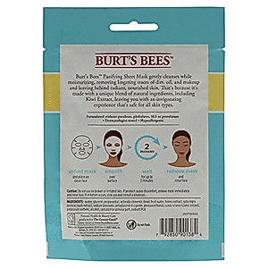 Burt's Bees Purifying Sheet Mask With Kiwi Extract Mask, 0.33 Ounce