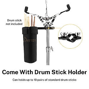 Donner Snare Drum Stand, Adjustable Snare Stand Double Braced Extended with Drum Stick Holder Fit 10''-14'' Dia Drums, Drum Pads, Height Range 26-40 Inches