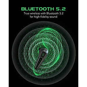 Black Shark Bluetooth Earbuds Wireless with 45ms Ultra-Low Latency, Gaming 5.2, Dual Modes, 10mm Driver, 35H Play Time, IPX4 Waterproof, Built-in Mic - Lucifer T1