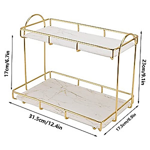 Mumusuki Over Toilet Bathroom Storage, 2 Tier Bathroom Organizer Shelf Above Toilet Storage Rack with Hooks for Bedroom Living Room Bathroom (L)