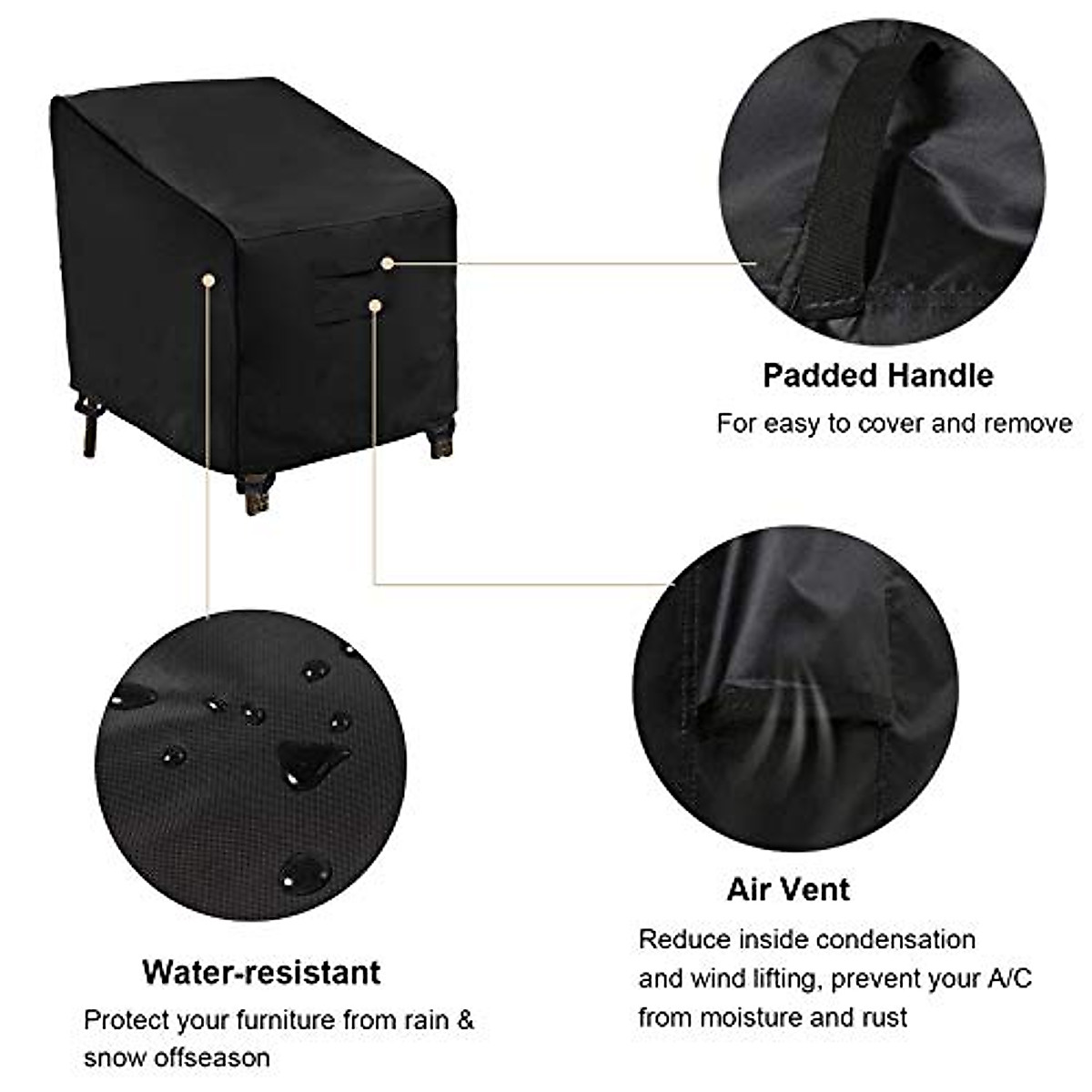 WOMACO Patio Swivel Chair Cover Waterproof Outdoor Swivel Chair Slip Covers Outside Small Large Oversized Wicker Lawn Club Chair Furniture Protector (37&quot; Wx37 Dx40 H(2 Pack))