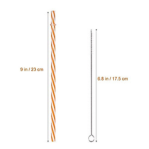 Cabilock 25PCS Reusable Straws Colored Threaded Straws with Cleaning Brush for Party Supplies, Birthday, Wedding