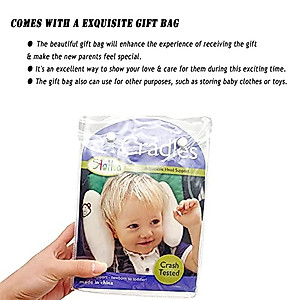 Inchant Adjustable Baby Soft Head Neck Support - Children Travel Car Seat Safety Pillow Cushion, Banana U-Shape Stroller Head Support for Toddlers Infants Child Best Gift - White