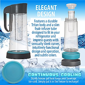 Wyndham House Fruit Infusion Pitcher, 60 Ounce, With Freezer Gel Base