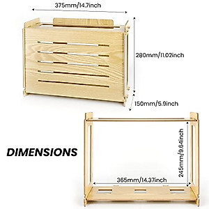 BEARUT Router Shelf WiFi Modem Shelf Router Storage Box Cover Power Strip Cable Management Hider Organizer Density Fiberboard Need Assembly MDF 14.2 * 9.0 * 5.4 in (L* H * D)