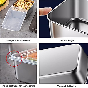 GRZJOPP 6Pcs Stainless Steel Snack Containers Small Food Storage Containers with Lids Perfect Metal Food Containers Prep Bowl Sets for Fruit Candy Nut