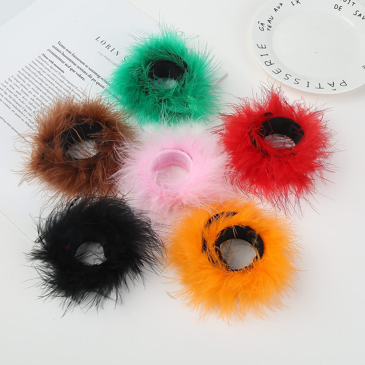 Cooluckday 2Pcs Women's Feather Slap Bracelets Watch Patting Circle Slap Ring Wrist Decoration Cuff Sleeves Slap Bangle Hair Accessories