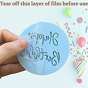 Crethinkaty Happy Birthday Fondant Embosser 3D Design Cookie Stamp for Baking Cookies,Decorating Cake/Sugar Paste/Cupcake