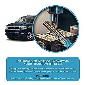 Keyless2Go Replacement for New Uncut 80 Bit Transponder Ignition Car Key H92 H84 H85 (2 Pack)