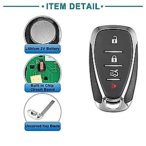 ACROPIX 4 Button Keyless Entry Remote Fit for Chevrolet Sonic - Pack of 1 Black