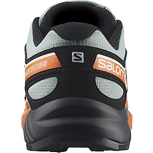 Salomon Boy's Speedcross Trail Running Shoes, Wrought Iron/Black/Vibrant Orange, 3 Big Kid
