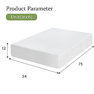 BestMassage 12 Inch Gel Memory Foam Mattress for Cool Sleep & Pressure Relief, Medium Firm Full Mattress for Kids Adults, Bed-in-a-Box, CertiPUR-US Certified,White