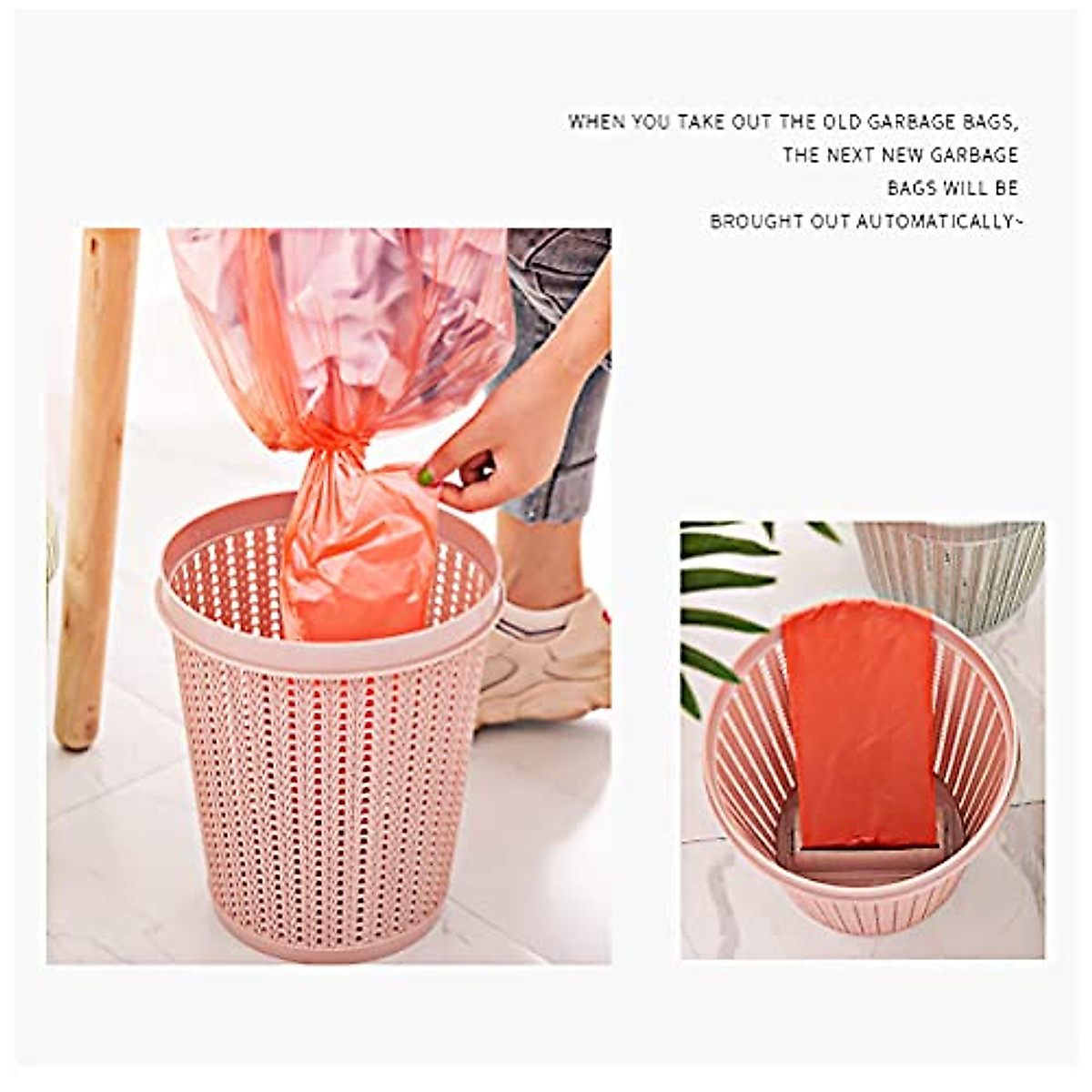 Hosaire Waste Basket Trash Can Kitchen Waste Basket with Cover for Bathroom Home Office Dorm Kids Room 1 Pcs