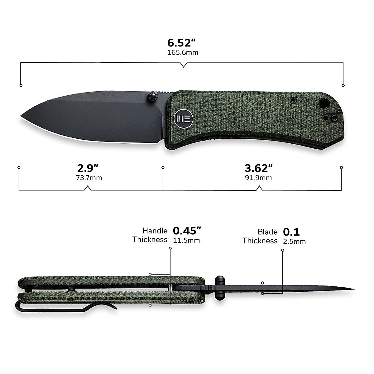 WeKnife Banter Pocket Knife for EDC, Ben Petersen Folding Knife with 2.9”S35VN Blade, Titanium Thumb Stud Opener 2004B (Black)