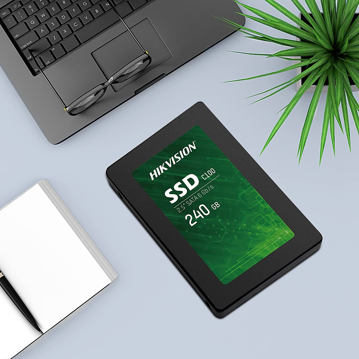 Hikvision SSD C100 240G SATA 2.5" 6G/S Internal Solid State Drive, Read Speed up to 550MB/sec, Compatible with Laptop and PC Desktops(Black)