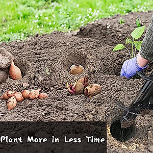 SYITCUN Auger Drill Bit for Planting 3"x12"+1.6"x16.5" Spiral Drill Bit Planting Auger Bulb Planters Hole Digger Post Auger Bulb Planter Garden Auger Spiral Drill Bit Heavy Duty Garden Auger