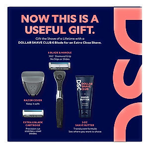 Dollar Shave Club Shaving Set - Handle, 6-Blade Cartridges x 2, Shave Butter, Razor Cover