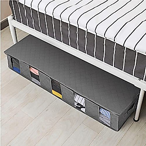 ZaYow Under Bed Storage Bag Organizer With Reinforced Handle Foldable Underbed Storage Container For Quilt Clothes Long Term Clothing Storage