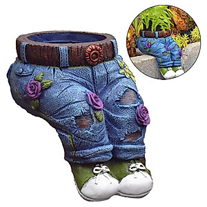 MagiDeal Resin Plant Pot, Pants Bonsai Planter Succulent Flowerpot Ornaments for Office Table Decoration
