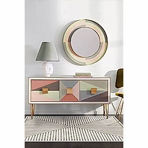 RUGGABLE x Jonathan Adler Washable Rug - Perfect Modern Area Rug for Living Room Bedroom Kitchen - Child Friendly - Stain & Water Resistant - Inkdrop Camel & Ivory 3'x5' (Standard Pad)