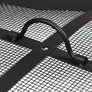 Sunnydaze Heavy-Duty Steel Mesh Fire Pit Spark Screen with Handle - 24-Inch Diameter