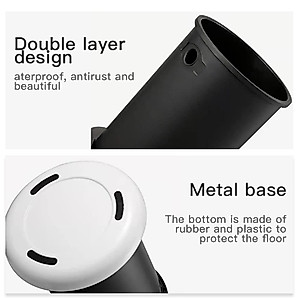 BRIEFHUMAN Household Swing White Bathroom Trash Can，Brushed Stainless Steel，10 L/3 Gallen，Garbage Can with Flipping Lid， for Indoor or Commercial Use, Kitchen,Modern，Living Room,Bedroom