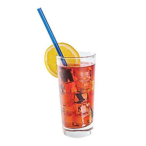 AmerCare 9 Inch Giant Blue Paper Wrapped Straws, Case of 1200