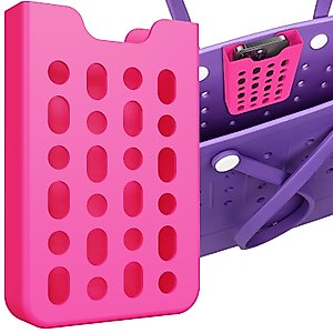 avakot Phone Holder Fit for Bogg Bag, Universal Soft Silicone Sturdy Insert Case, Decorative Insert Travel Organizer Kit, Lightweight Phone Charm Accessories Compatible with Tote Bag, Rose