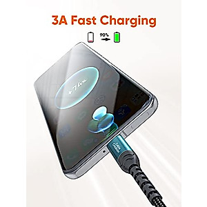 CableCreation Short USB C to USB C Cable 60W, USB C Cable 1FT 2-Pack Fast Charging Cord, Double-Braided Type C to Type C Compatible with iPad Mini 6 iPad Pro Galaxy S23 Ultra S23 S22 and More, Blue