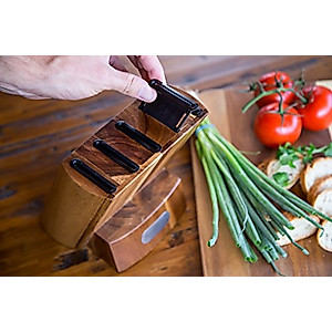 ZYLISS Control Wooden Knife Block - Kitchen Cutlery Storage - Knife Block Without Knives - 5 Slots