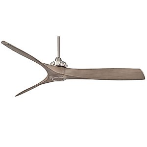 MINKA-AIRE F853-BN/AMP Aviation 60 Inch Ceiling Fan with DC Motor in Brushed Nickel Finish and Ash Maple Blades
