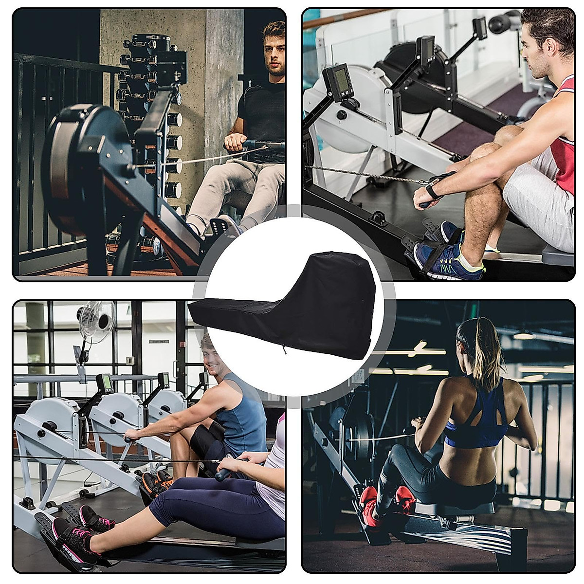 NIRWA Rowing Machine Cover | Oxford Fitness Equipment Protective Covers Waterproof | Tear and UV Resistant Rowing Machine Cover Protects from Dust Debris and Splashing Water