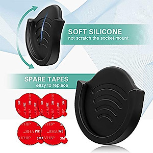 pop-tech Car Grips Mount for Phone Stand, 2 Pack Car Phone Holder for Collapsible Grip/Socket Mount Users with 3M Sticky Adhesive Replacement Used on Dashboard, Home, Desk, Wall - Black