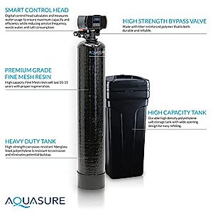 Aquasure Harmony Series 48,000 Grain Water Softener with Fine Mesh Resin for Iron Removal and Pleated Sediment Pre-Filter (48,000 Grain)