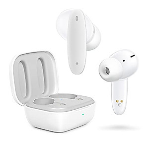 QEZEZA Wireless Earbuds, Active Noise Cancelling Earbuds Bluetooth Earbuds 5.2 with 4-Mics, Stereo in-Ear Headphones with Wireless Charging Case for iPhone, Android