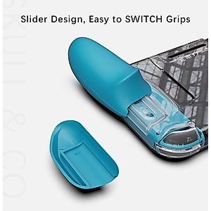 Skull & Co. Interchangeable Grip Set for NeoGrip, JoyGrip and GripCase Crystal: Snap/Trigger/Plus Grips [3 Pairs] Compatible with Nintendo Switch OLED and Regular Model -Gray