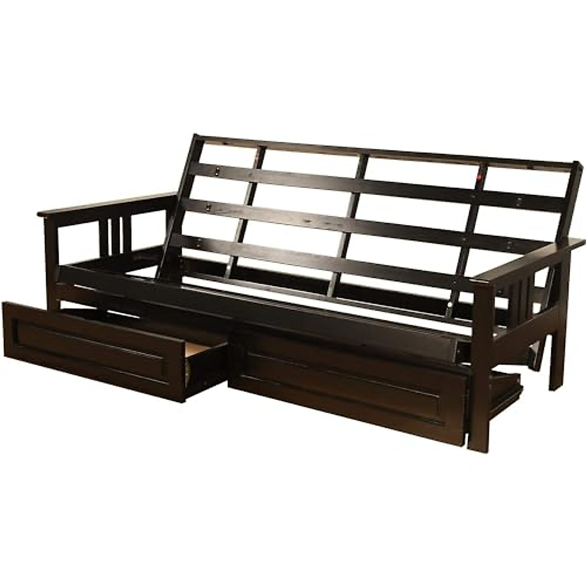 HomeStock Asian Fusion Futon Frame Black/Drawers Included