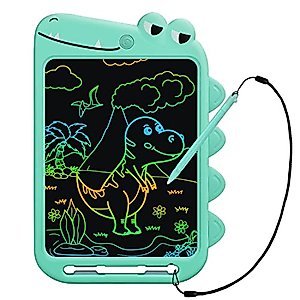 Fullware LCD Writing Tablet for Kids, 10 Inch Colorful Drawing Board, Learning Educational Toddler Toys Gifts for Kids, Drawing Tablet Gift for Boys Girls 3 4 5 6 7 8 Years Old (Green-Dinosaur)