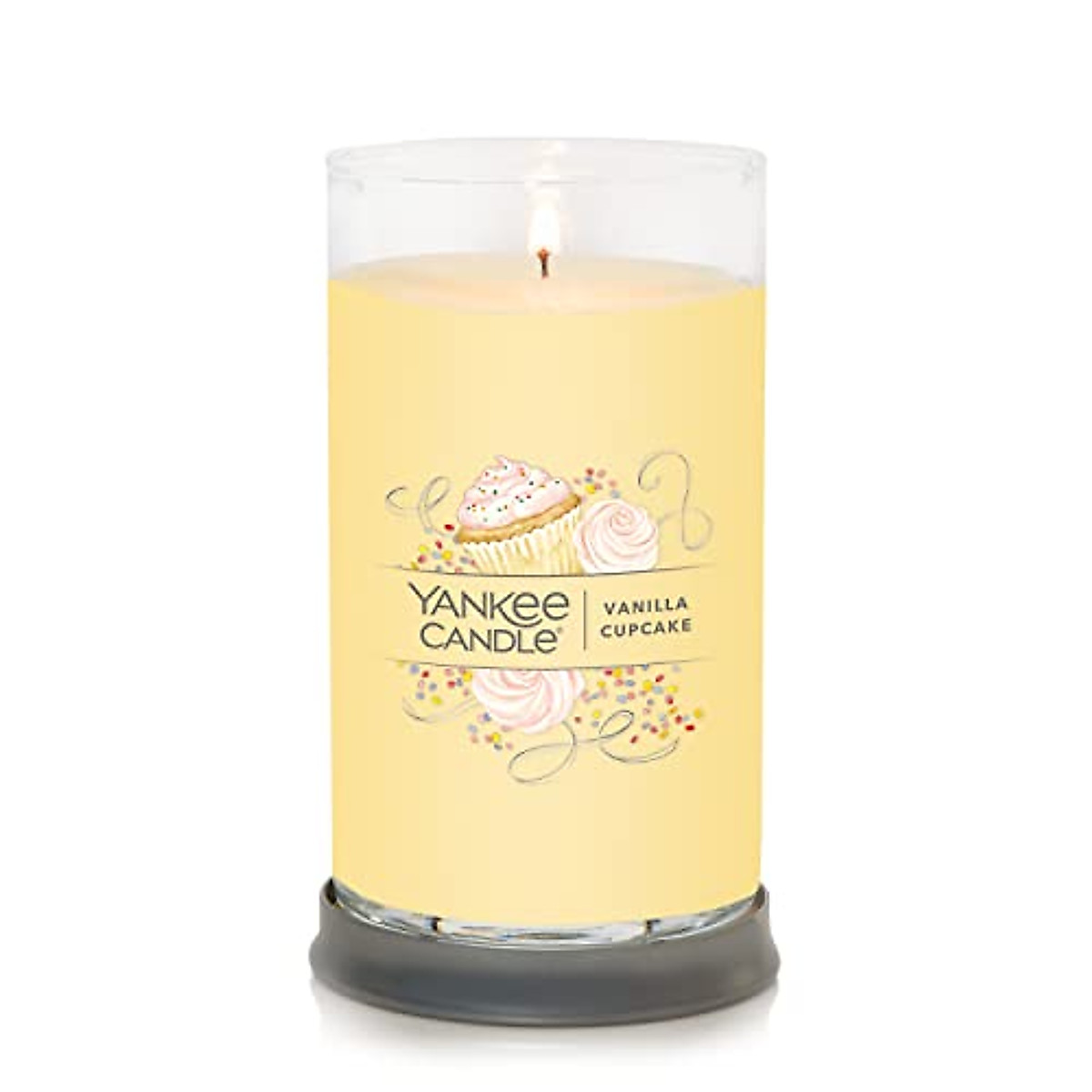 Yankee Candle Vanilla Cupcake Signature Medium Pillar Candle, 14.25oz