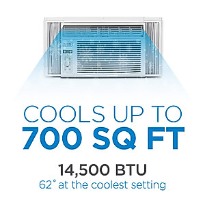BLACK+DECKER BD145WT6 Window Air Conditioner with Remote Control, 14500 BTU, Cools Up to 700 Square Feet, White
