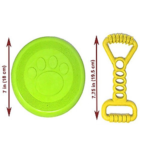 Jalousie Chew Toy Natural Rubber chew Toy for Interactive Play Toy Ball Rope Rubber Value Set for Small to Medium Breed Dog mutt Puppy