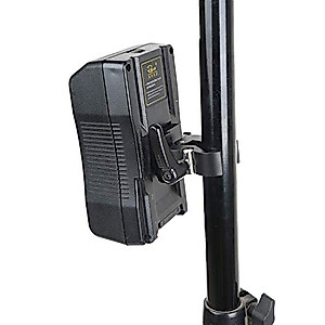 V-Mount Battery Adapter with Clamp for Mounting to Lighting Stand and Support Rod