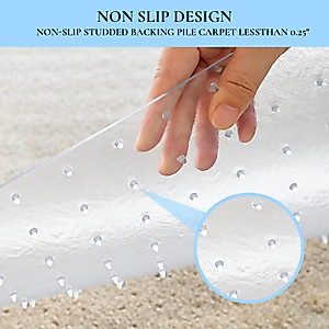 HOMEK Chair Mat for Carpeted Floors, 30” x 48” Transparent Thick Office Floor Mats for Low Pile Carpet Floors