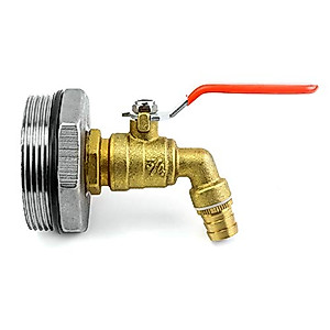 QWORK 2" Drum Faucet Brass Barrel Faucet with EPDM Gasket for 55 Gallon Drum, 2Pack