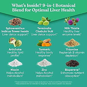 Vital Liver Cleanse Detox & Repair – 9-in-1 Liver Support Supplement – Milk Thistle, Artichoke Extract, Turmeric, Adaptogens – Optimal Liver Function and Digestive Health – 60 Vegetarian Soft Capsules